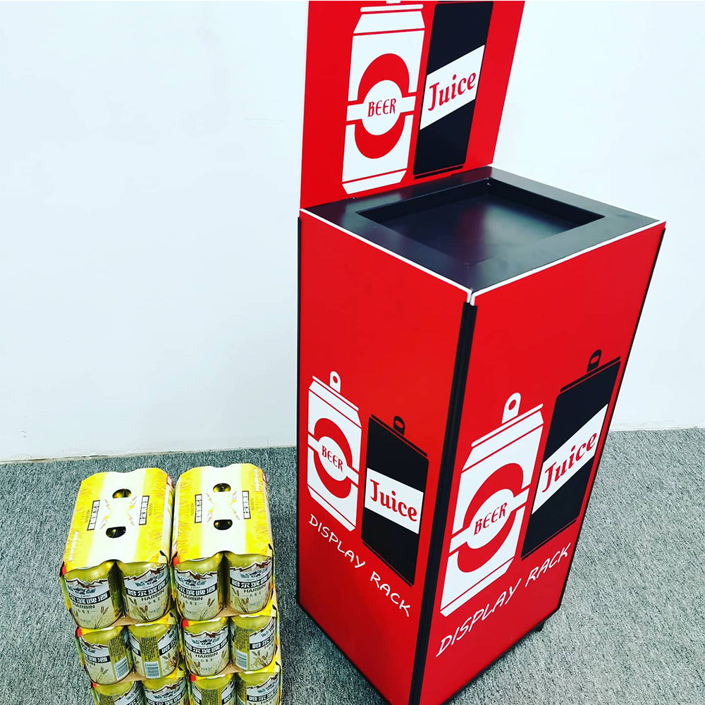 Beverage pop up Spring-loaded metal steel display rack floor stand ...